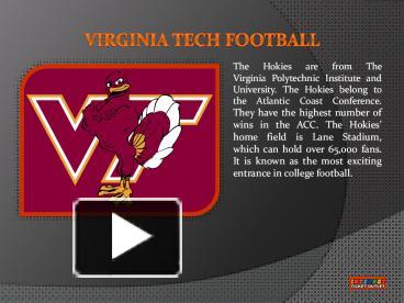 PPT – Virginia Tech Football Tickets PowerPoint presentation | free to ...