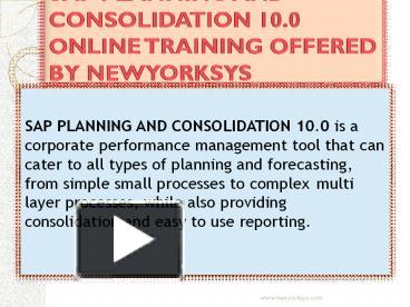 PPT – sap bpc online training with placement PowerPoint presentation ...