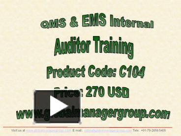 ISO 9001 and iso 14001 Internal Auditor Training presentation | free to ...