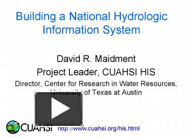 PPT – David R. Maidment PowerPoint presentation | free to view - id ...