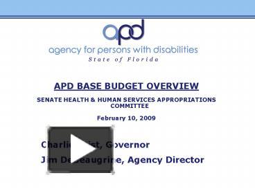 APD BASE BUDGET OVERVIEW presentation | free to view