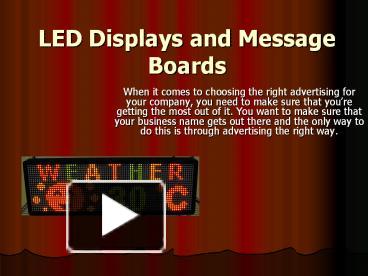 PPT – LED Displays and Message Boards PowerPoint presentation | free to ...