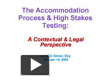 The Accommodation Process presentation | free to view