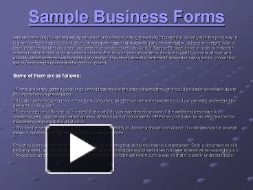 Sample Form Formats presentation | free to view