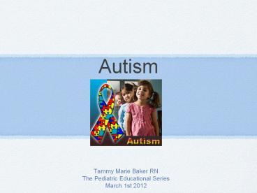 Autism presentation | free to view