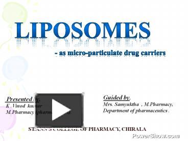 liposomes presentation | free to view