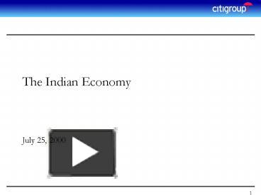 The Indian Economy presentation | free to view