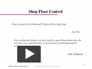 Shop Floor Control presentation | free to view