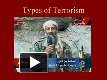 Types of Terrorism presentation | free to view