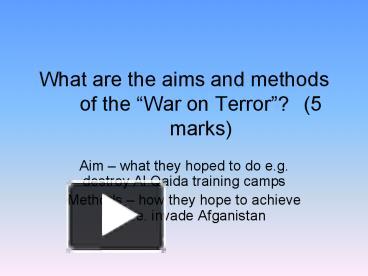 PPT – What are the aims and methods of the PowerPoint presentation ...