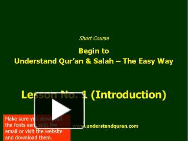 Short Course presentation | free to download