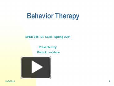 Behavior Therapy presentation | free to download