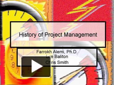 History of Project Management presentation | free to view