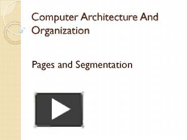 PPT – Computer Architecture And Organization PowerPoint presentation ...
