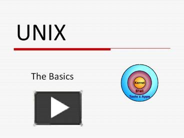 UNIX The Basics What is Unix? Unix is just an operating presentation ...