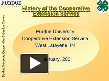 PPT – History of the Cooperative Extension Service PowerPoint ...