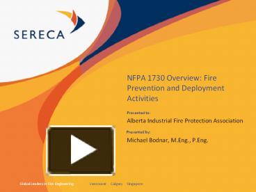 NFPA 1730 Overview: Fire Prevention and Deployment Activities ...