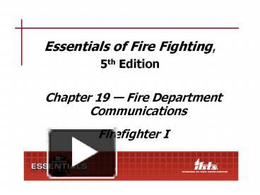 PPT – Essentials of Fire Fighting, PowerPoint presentation | free to ...