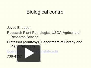 Biological control presentation | free to view