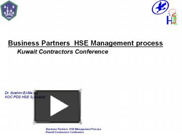 Business Partners HSE Management Process presentation | free to view