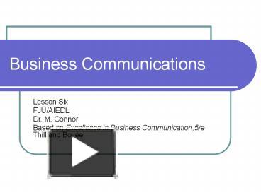 PPT – Business Communications PowerPoint presentation | free to ...