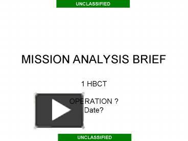 PPT – MISSION ANALYSIS BRIEF PowerPoint presentation | free to download ...