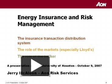 PPT – Energy Insurance and Risk Management PowerPoint presentation ...