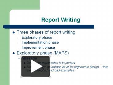 Report Writing presentation | free to download