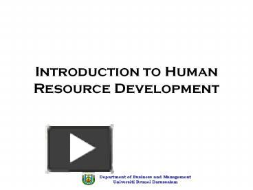 Introduction to Human Resource Development presentation | free to download