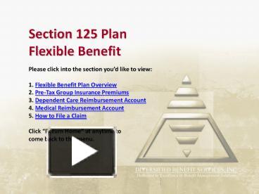 Section 125 Plan Flexible Benefit Plan Overview presentation | free to view