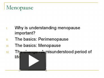 Menopause presentation | free to download