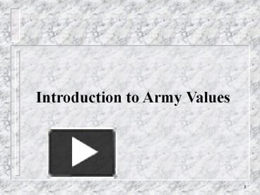 Army Values presentation | free to download