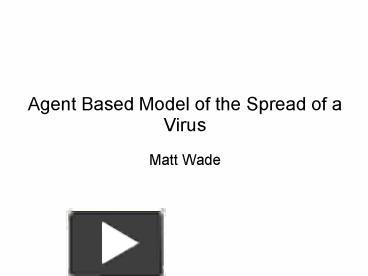 PPT – Agent Based Model of the Spread of a Virus PowerPoint ...