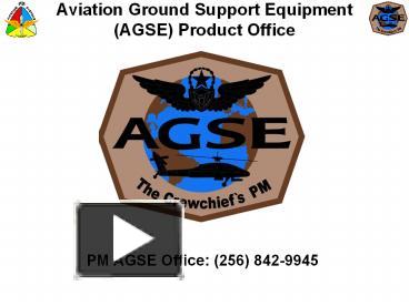 Aviation Ground Support Equipment (AGSE) Product Office presentation ...