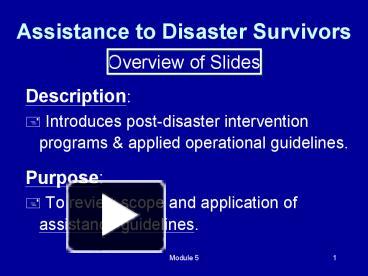 PPT – Assistance to Disaster Survivors PowerPoint presentation | free ...