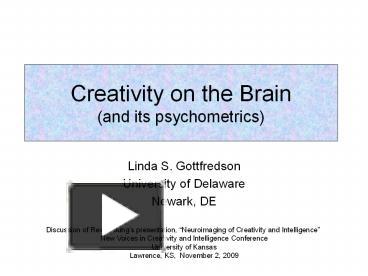 Linda S. Gottfredson presentation | free to download