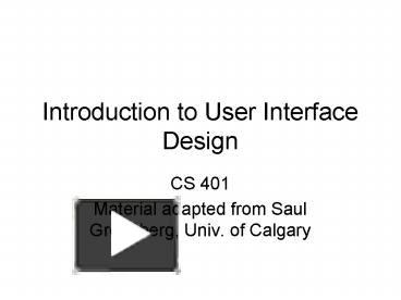 Introduction to User Interface Design presentation | free to download