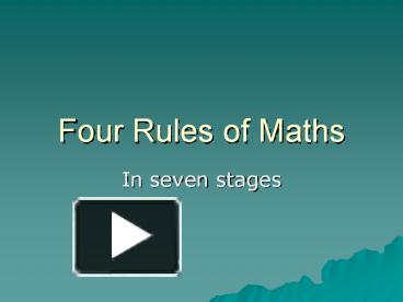 Four Rules of Maths presentation | free to view