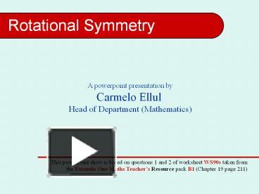 PPT – Rotational Symmetry PowerPoint presentation | free to view - id ...