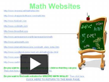 PPT – Math Websites PowerPoint presentation | free to view - id: 3b2f8c ...