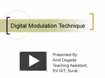 PPT – Digital Modulation Technique PowerPoint presentation | free to ...