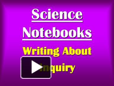 Science Notebooks presentation | free to view