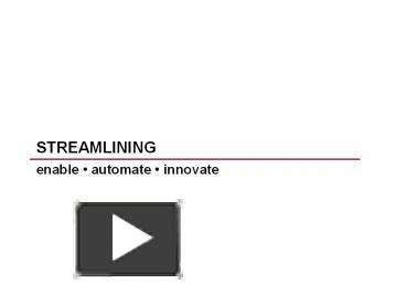 STREAMLINING presentation | free to download