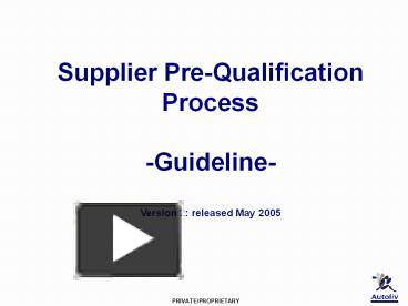 Supplier Screening Process presentation | free to view