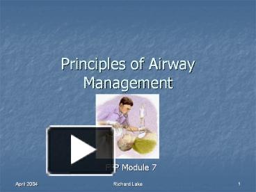 Principles of Airway Management presentation | free to view