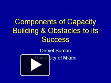 Components of Capacity Building & Obstacles to its Success presentation ...
