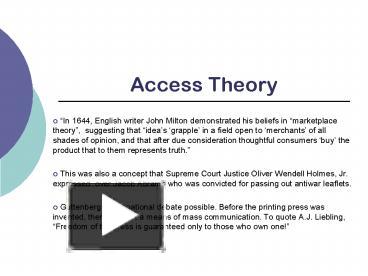 Access Theory presentation | free to view