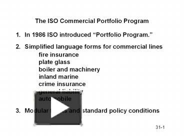 The ISO Commercial Portfolio Program presentation | free to download