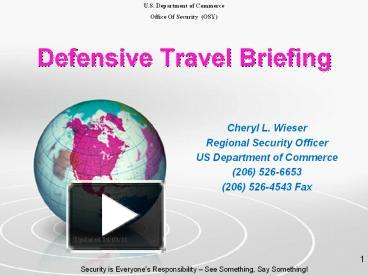 Defensive Travel Briefing presentation | free to download