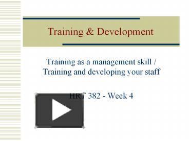 Training & Development presentation | free to view
